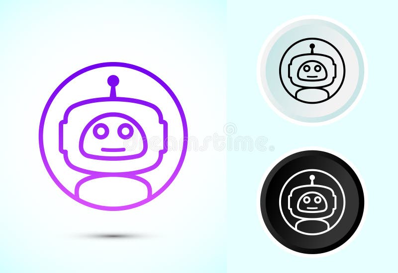 AI Assistant Icon Design Illustration. Digital or Virtual Assistant ...