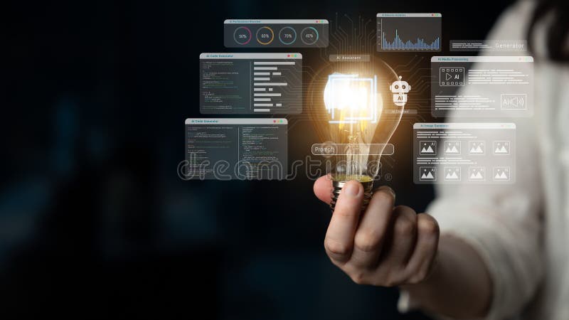 AI Assistant Interface for Creative and Code Generation Parse Stock Photo - Image of robot ...