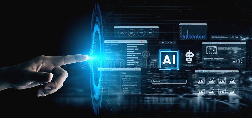 AI Assistant Interface for Creative and Code Generation Parse Stock Photo - Image of programming ...