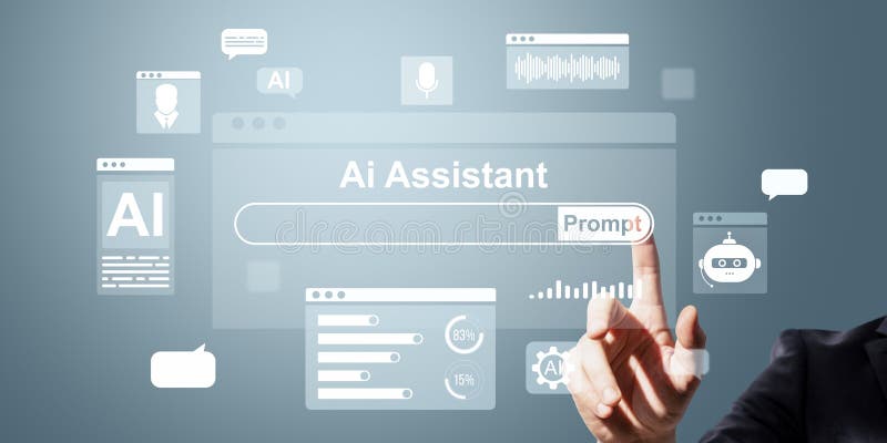 Ai Assistant Interface Prompt Button Digital Screen Stock Photos - Free ...