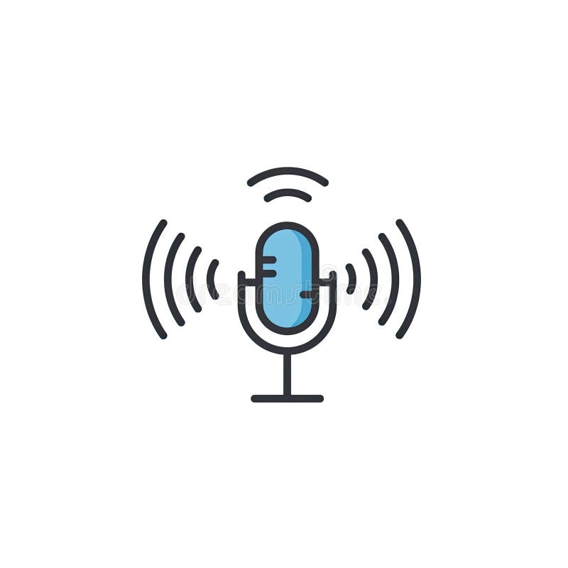 Ai Assistant with a Microphone and Sound Waves Stock Vector ...