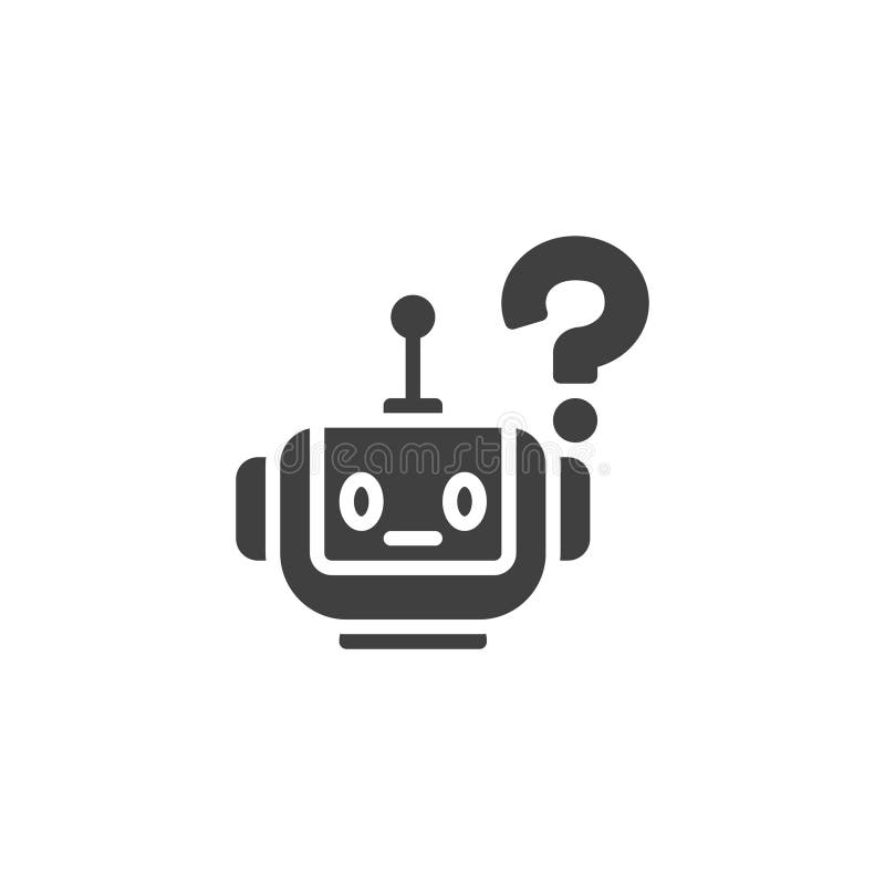 AI Assistant with a Question Mark Vector Icon Stock Illustration ...