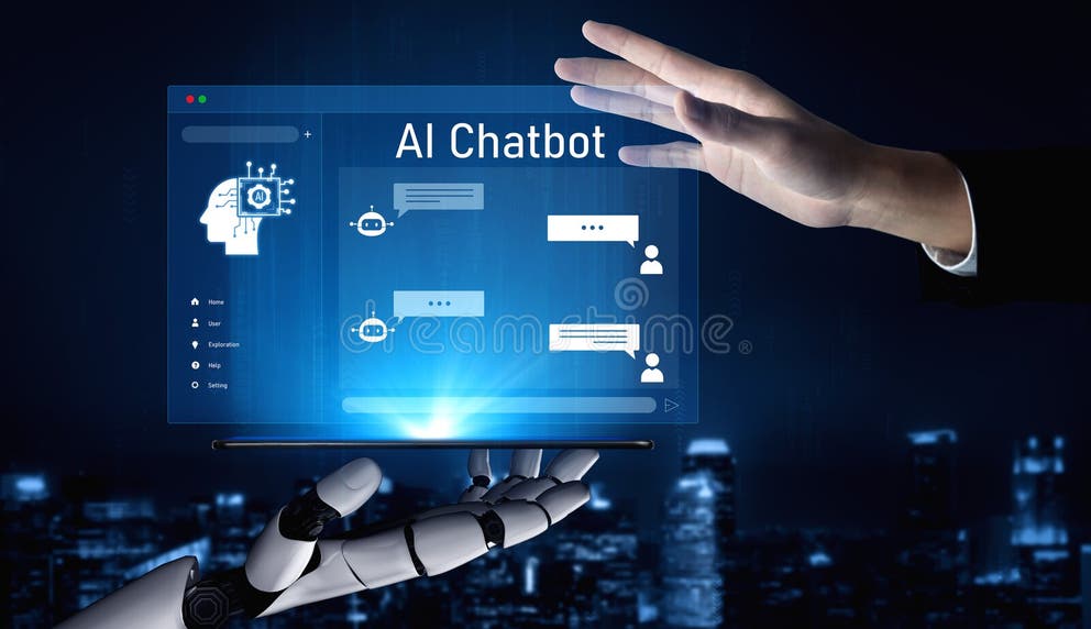 AI-assisted Chatbot Interface Enhancing Communication and Support Vouch Stock Illustration ...