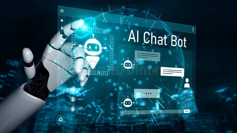 AI-assisted Chatbot Interface Enhancing Communication and Support Vouch Stock Photo - Image of ...