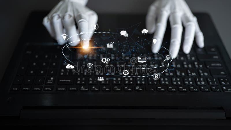 AI-assisted Digital Business Ecosystem with Integrated Tech Elements Latch Stock Photo - Image ...