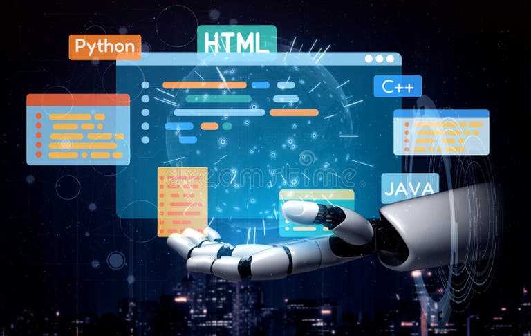 AI-Assisted Programming with Smart Coding Interfaces Vouch Stock Photo - Image of tech ...