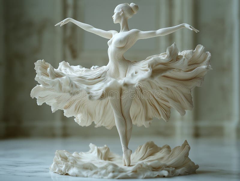 An AI-assisted Sculpture of a Dancer in Mid-pose, Capturing the ...