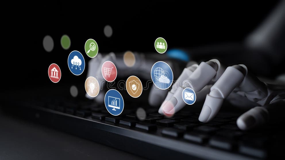 AI-Assisted Visualization of Business Icon Ecosystem Latch Stock ...