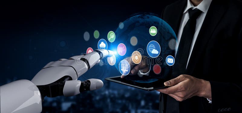 AI-Assisted Visualization of Business Icon Ecosystem Vouch Stock Image - Image of automated ...