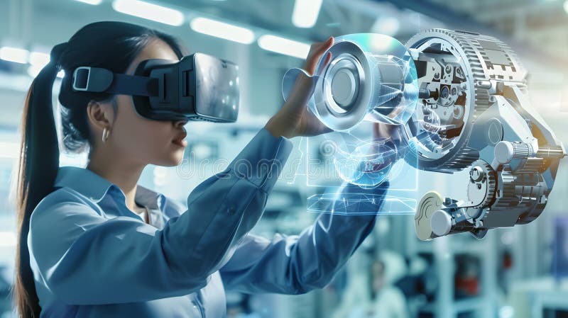 AI Assisting in the Creation of Augmented Reality AR. Stock ...