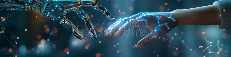 AI Assisting Human in Real-time Digital Interaction Stock Illustration ...