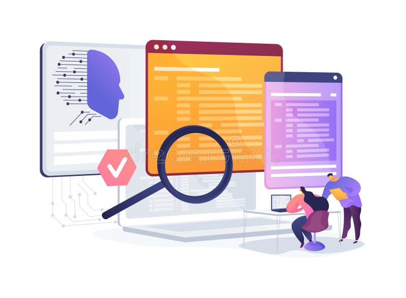 AI Automated Code Review Abstract Concept Vector Illustration. Stock ...
