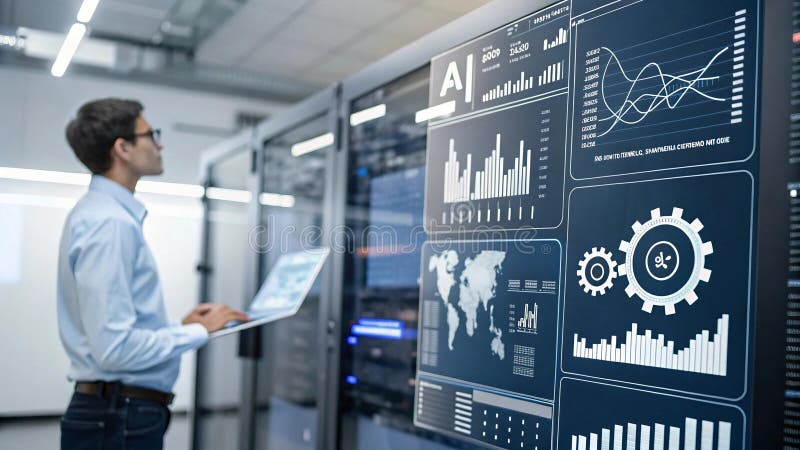 AI and Automation in Business – Machine Learning and Big Data Technology Concept Stock ...