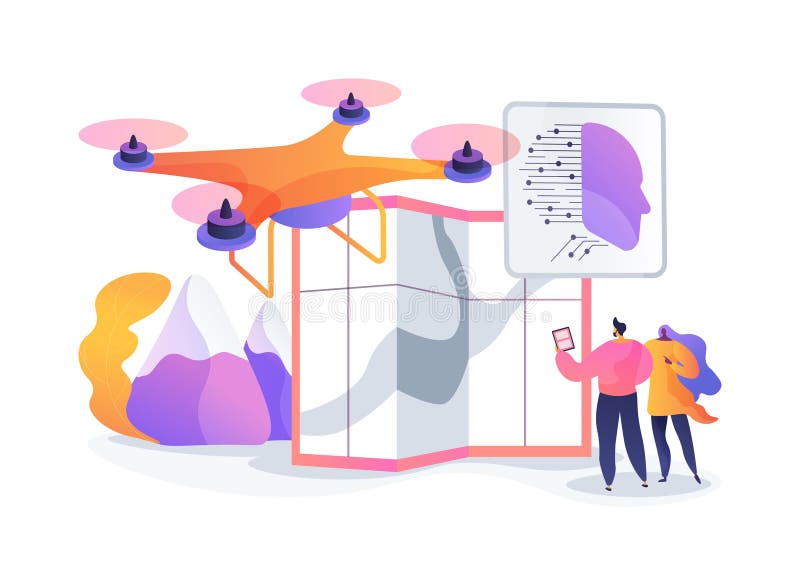 AI Autonomous Drone Surveying Abstract Concept Vector Illustration ...