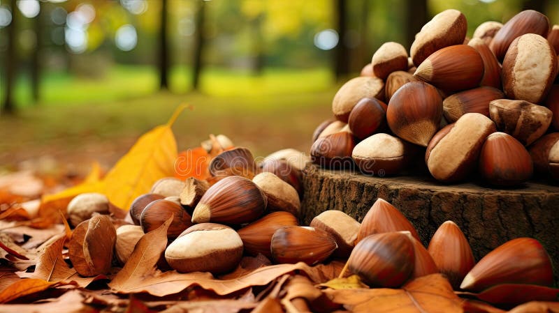 Autumn S Delight: Pecans and Enchantment Beneath the Trees Stock ...