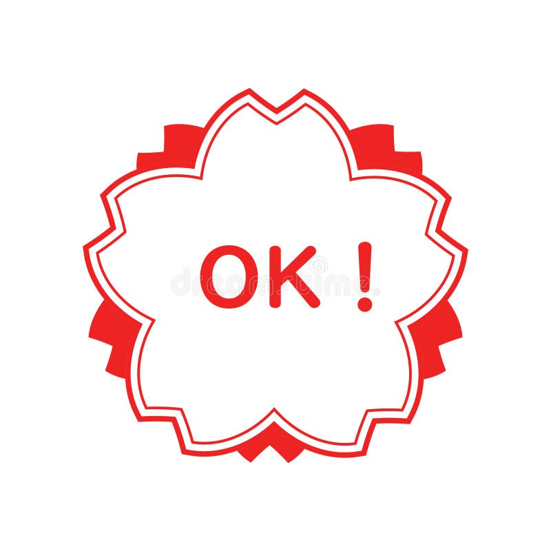OK Red Cherry Blossom Stamp Icon Stock Vector - Illustration of ...
