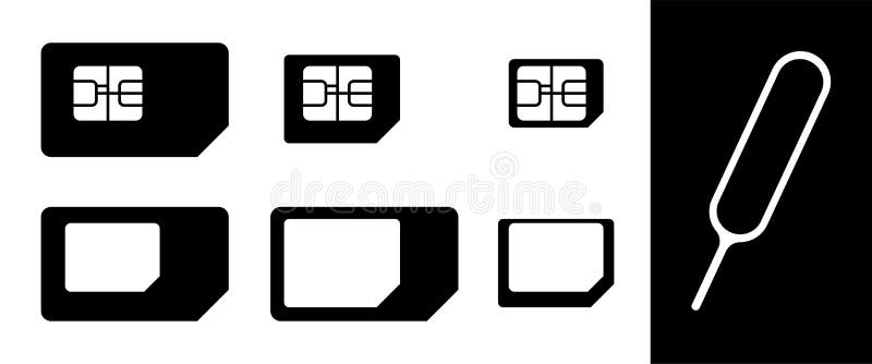 Sim Cards Set. Nano and Micro Sim Cards. Set of Sim Cards Vector Icon ...