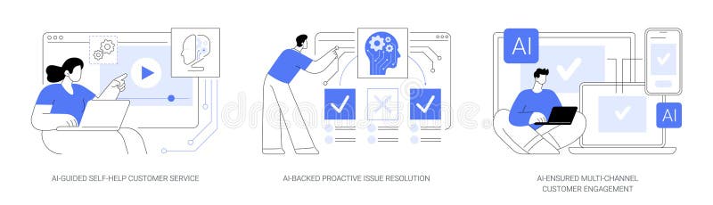 AI-Backed Customer Service Abstract Concept Vector Illustrations. Stock ...