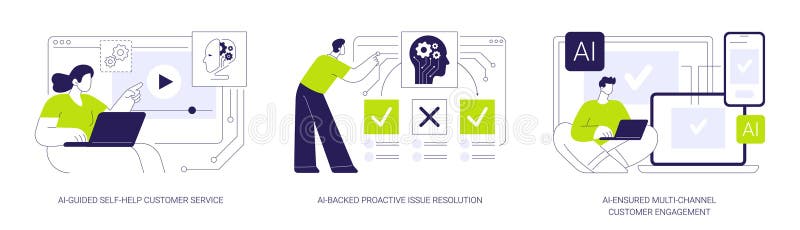AI-Backed Customer Service Abstract Concept Vector Illustrations. Stock ...