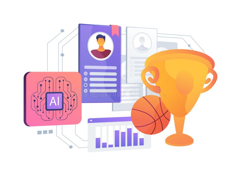 AI-Backed Talent Scouting Abstract Concept Vector Illustration. Stock ...
