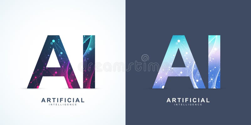 AI Banner Concept in the Digital Style. Generative Ideas Design Element ...