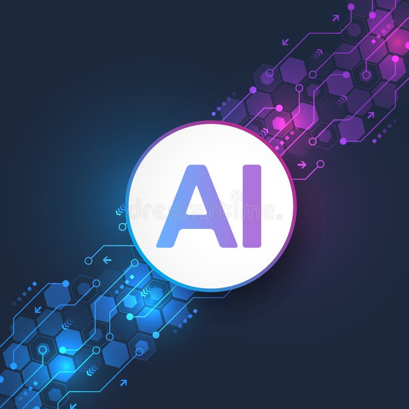 AI Banner Concept in the Digital Style. Generative Ideas Design Element ...