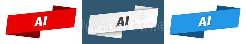 Ai Banner. Ai Ribbon Label Sign Set Stock Vector - Illustration of fold ...