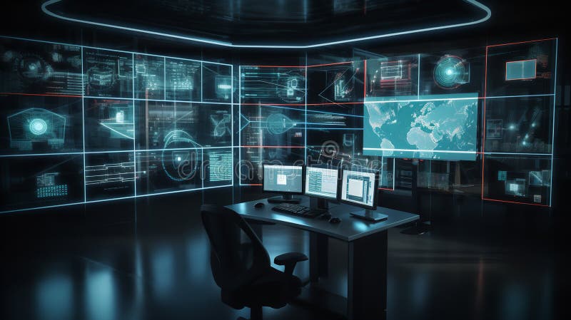 Ai Based Cybersecurity Threat Detection Stock Illustration