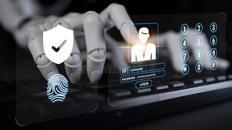 AI Based Multi Factor Authentication for Digital Security Motif Stock Photo - Image of digital ...