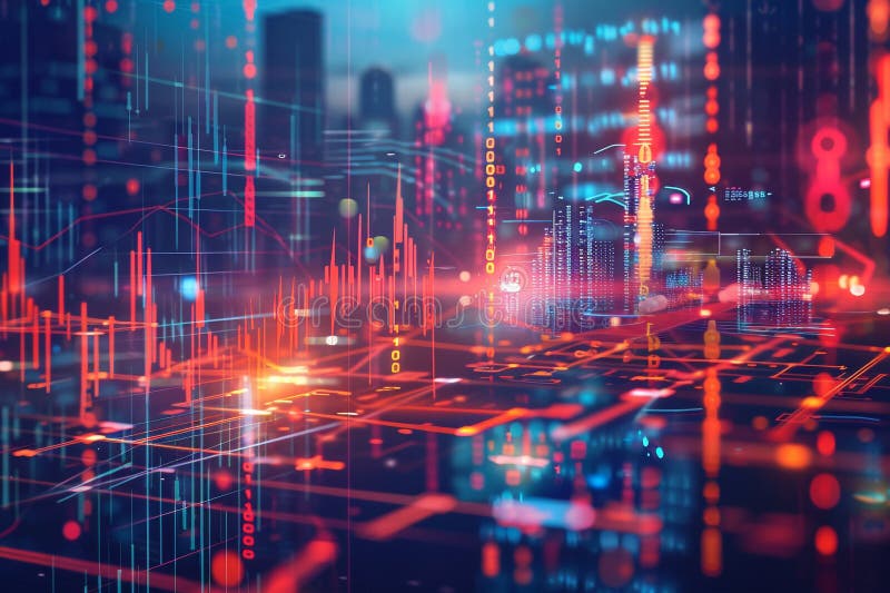 AI and Big Data Integration Captured in an Abstract Tech Landscape ...