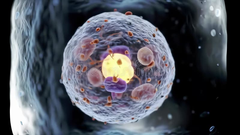 AI Biological Cell Structure with Nucleus Stock Video - Video of study ...
