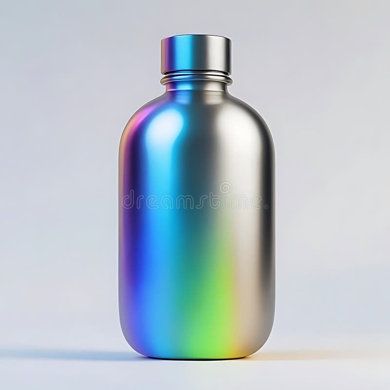 AI Blank Logo Mockup on Metallic Bottle with Editable Gradients Stock ...