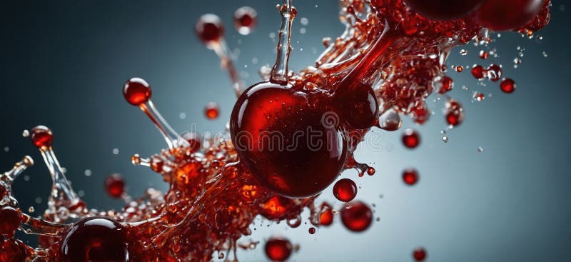 AI Blood Cells Exploding in the Air Stock Illustration - Illustration ...