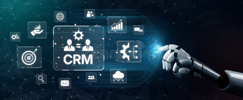 AI Boosts CRM with Smart Data-Driven Customer Insights Spline Stock Image - Image of software ...