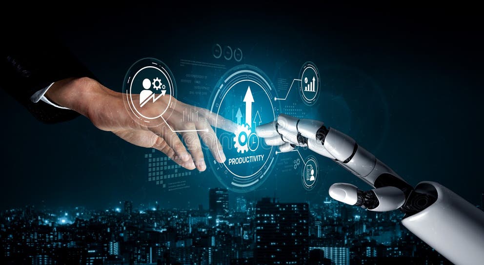 AI Boosts Digital Workplace Productivity with Smart Tools Spline Stock Image - Image of ...