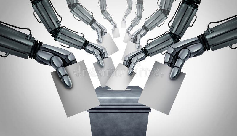 AI Bot Voting and Robots Election Stock Photo - Image of robot ...