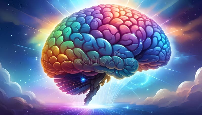 AI Brain Absorbing Information Illustration, AI Generated Stock ...