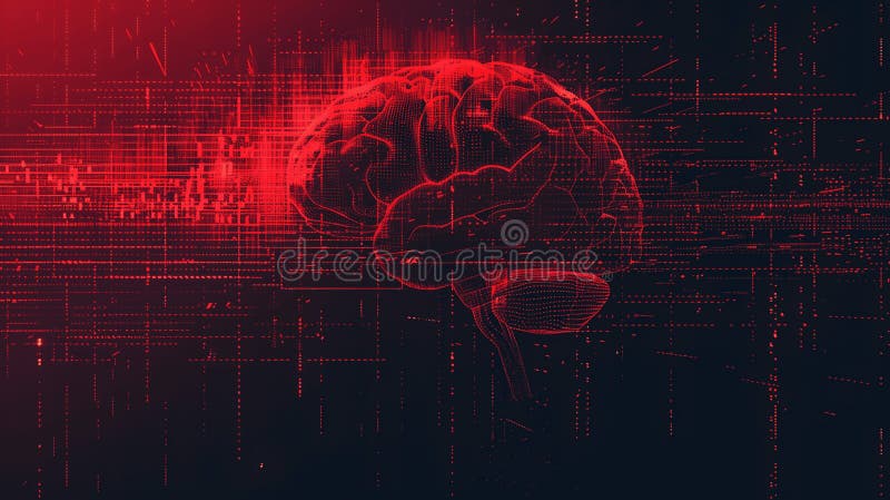 AI Brain in Binary Code, Neural Design. Stock Illustration ...