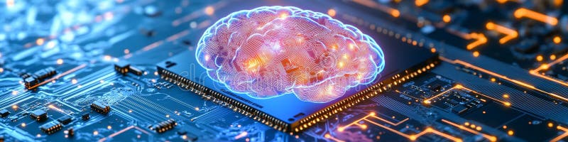 AI Brain Chip on Motherboard Futuristic Technology and Artificial ...