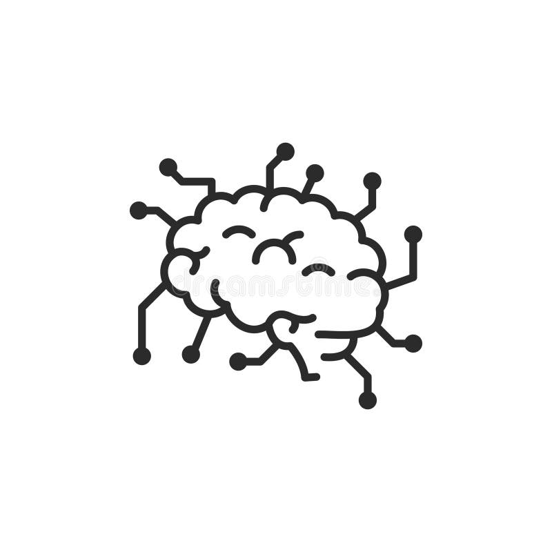 AI Brain Circuit Icon stock vector. Illustration of system - 391931290