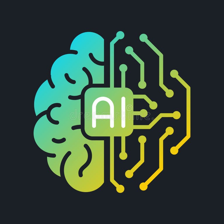 AI Brain Color Icon. Vector Illustration Design. Stock Vector ...