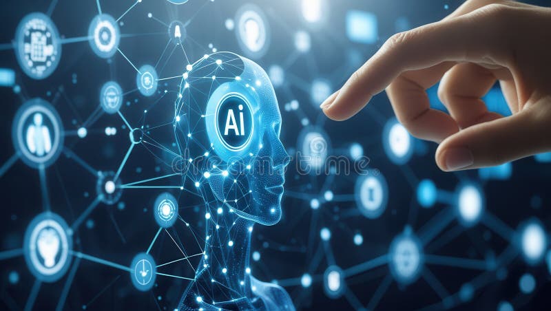 Ai Brain in Digital Interface Stock Image - Image of intelligenceart ...