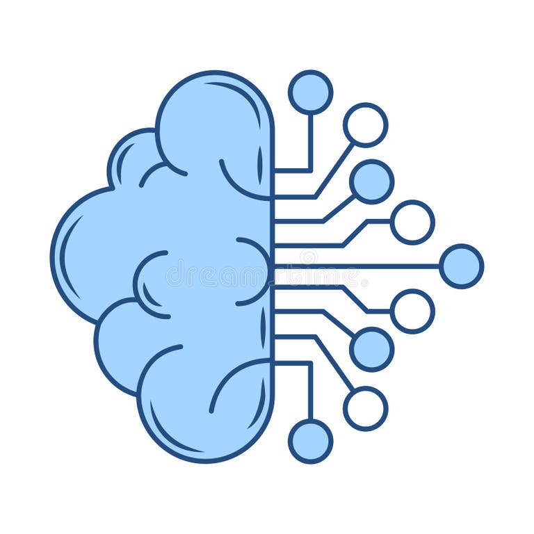 Ai brain electronic system stock vector. Illustration of mind - 357585067