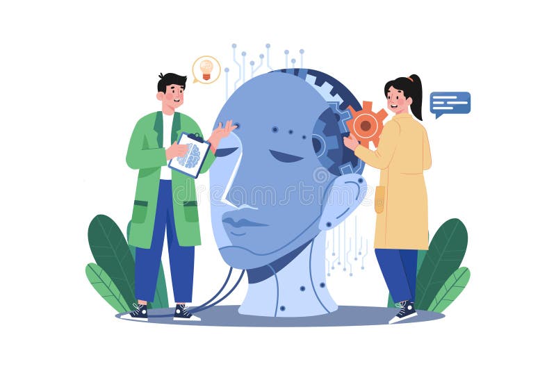 AI Brain Illustration Concept on White Background Stock Vector ...