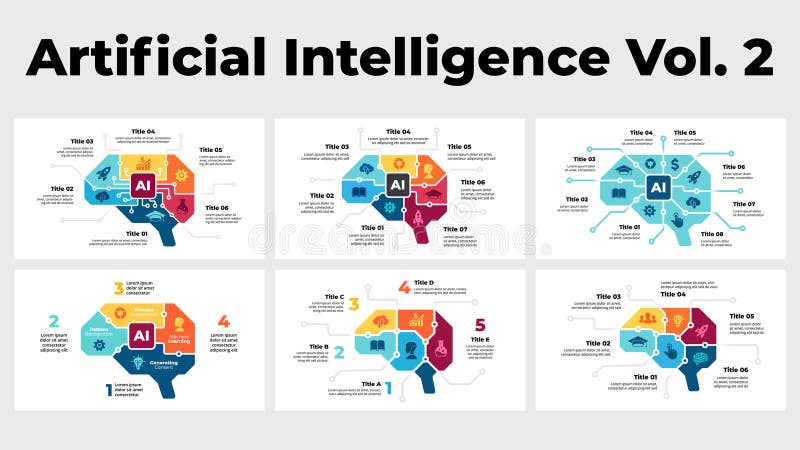 AI Brain Infographic Template. Artificial Intelligence Circle Diagrams ...