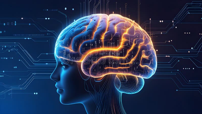 AI Brain Interface: Conceptual Visualization of Human-Machine ...