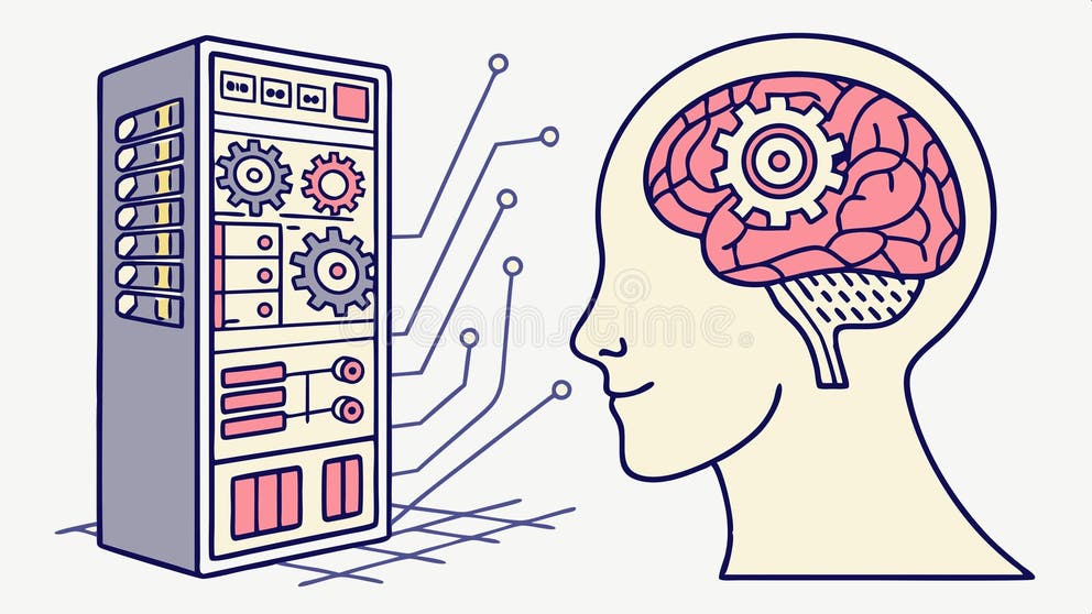 AI Brain Machine Learning and Artificial Intelligence Concept Vector ...