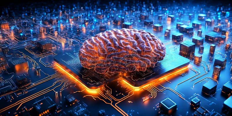 AI Brain is a Marvel of Modern Engineering, Stock Illustration ...