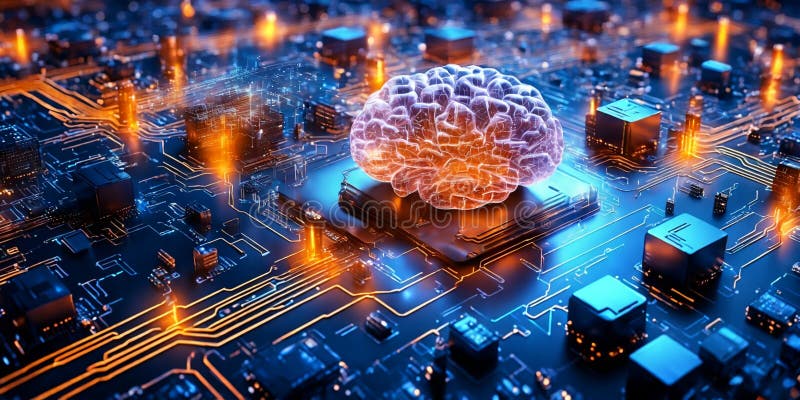AI Brain is a Marvel of Modern Engineering, Stock Illustration ...