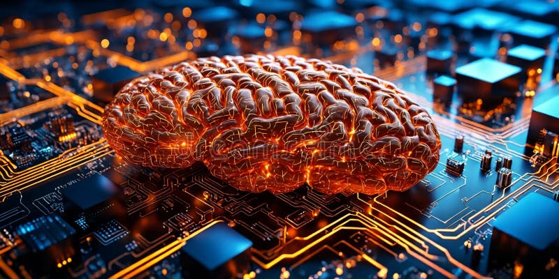 AI Brain is a Marvel of Modern Engineering, Stock Illustration ...